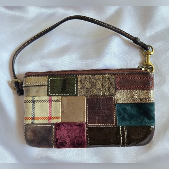 Coach | Bags | Coach Patchwork Wristlet In Earth Tones | Poshmark